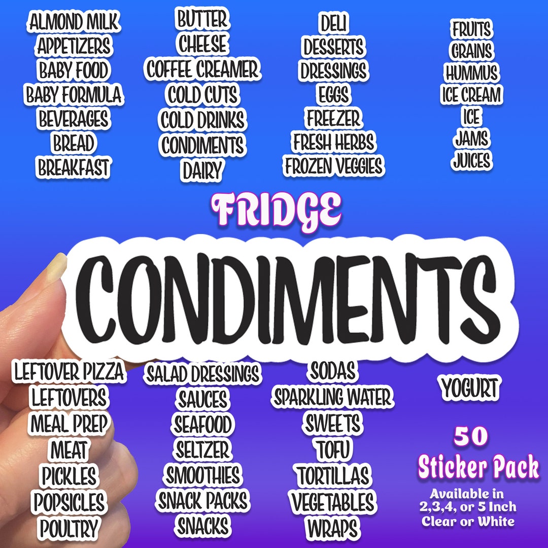 Fridge 50 Sticker Pack Cleaning Stickers Sticker Sheet Text Stickers ...