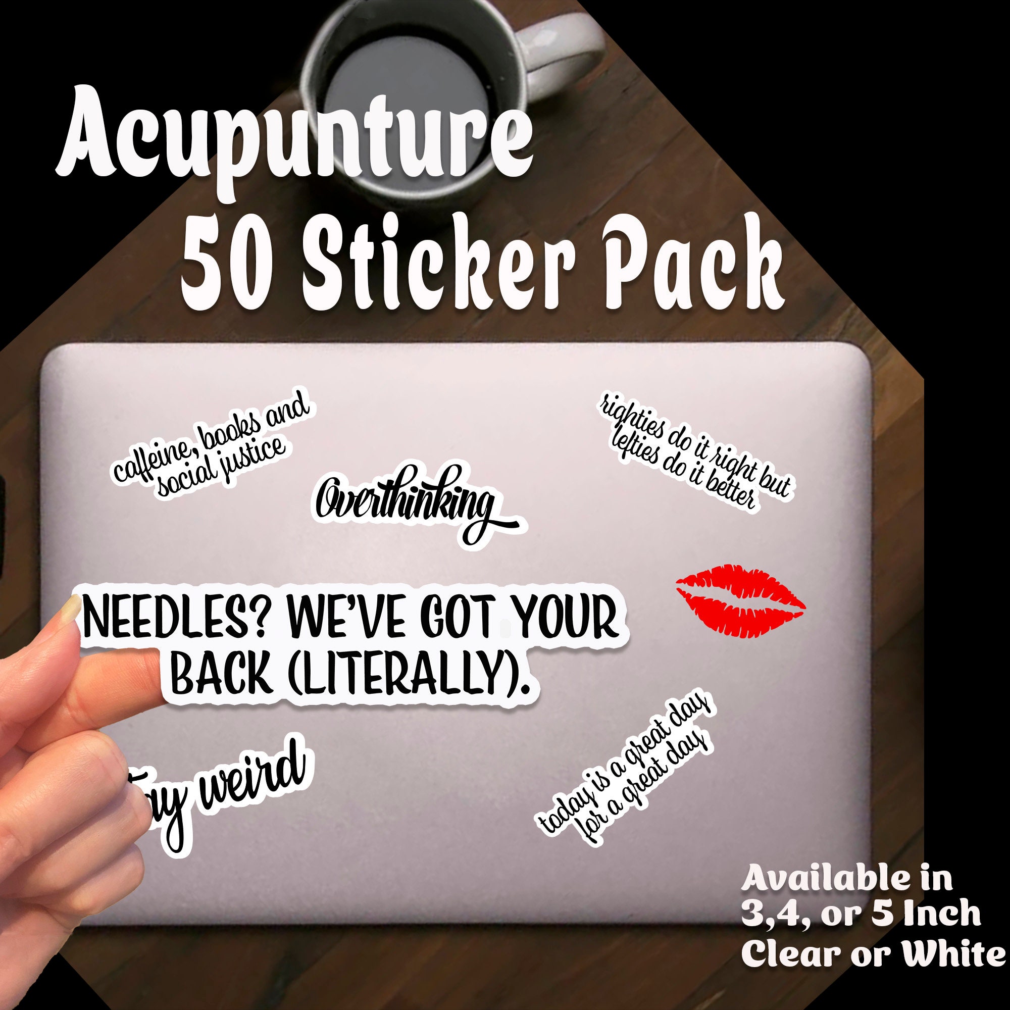 Acupuncture 50 Sticker Pack Decal for Tumbler, Laptop, Water-bottle ...