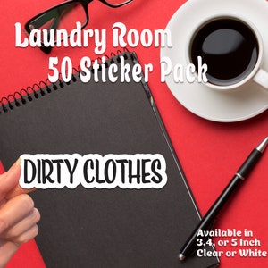 Laundry Room Organizing Labels 50 Sticker Pack Cleaning Organize ...