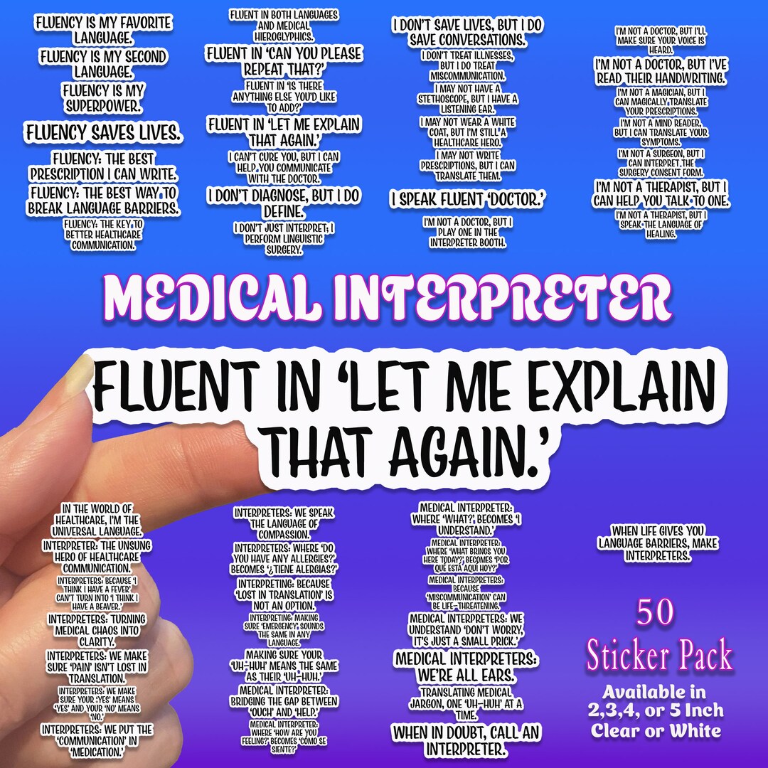 Medical Interpreter 50 Sticker Pack Text Stickers Sticker Sheet Txt ...