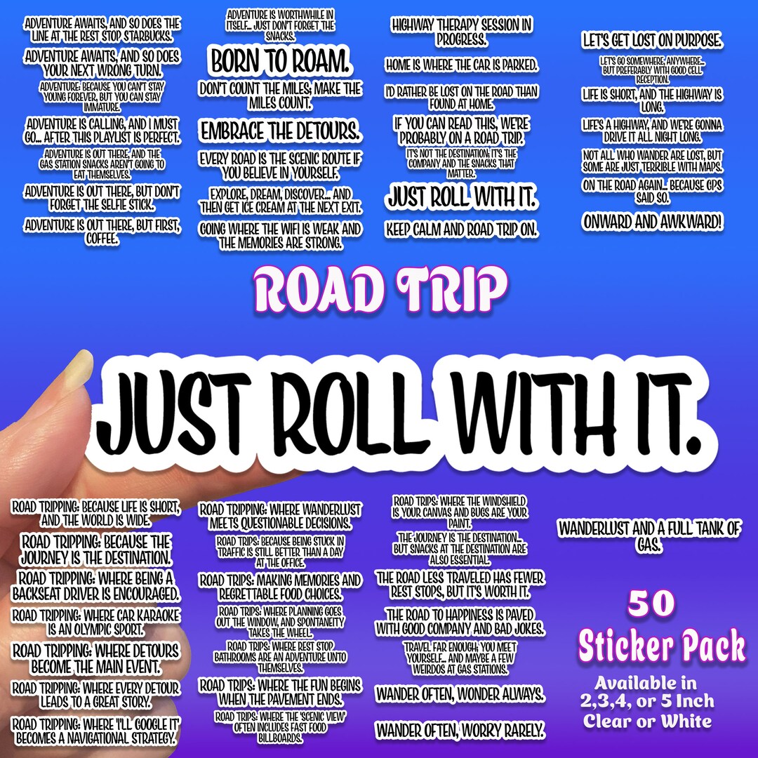 Road Trip 50 Sticker Pack Text Stickers Sticker Sheet Txt Stickers ...