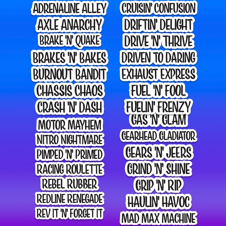 Drift Car 50 Sticker Pack Text Stickers Txt Stickers Sticker Sheets ...