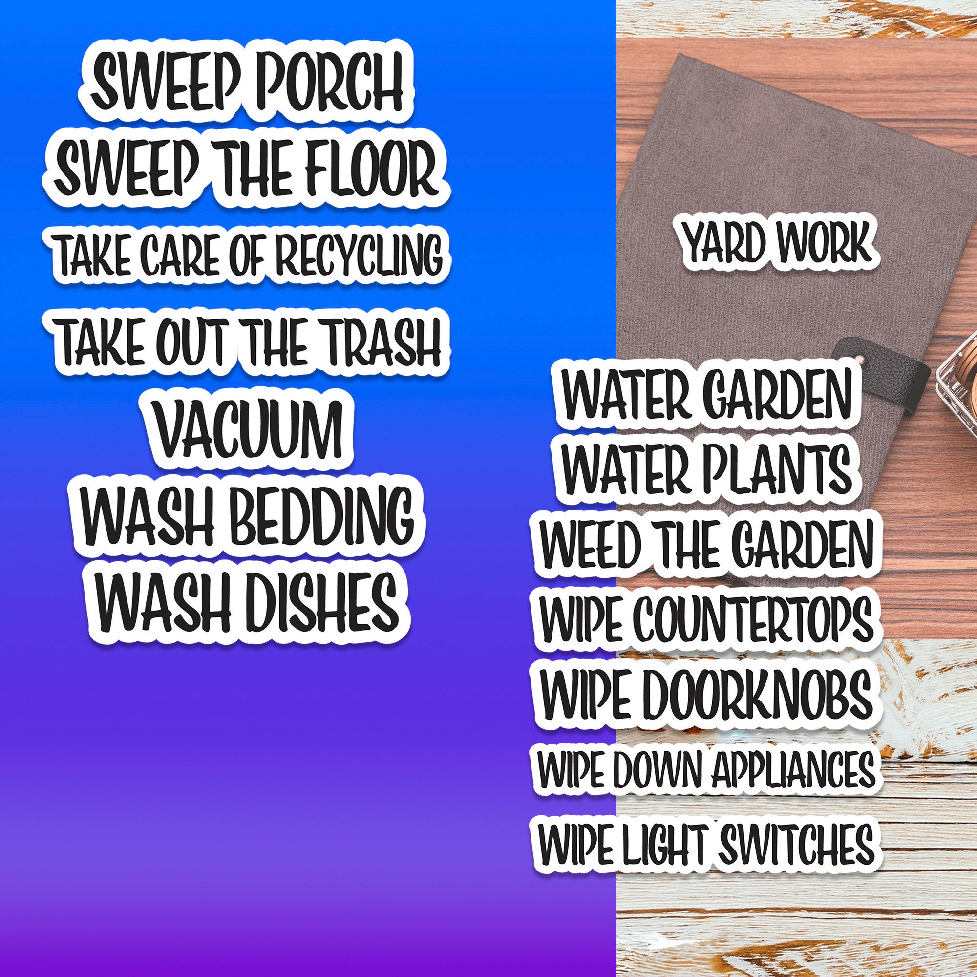 Chores for Kids Labels 50 Sticker Pack Cleaning Stickers Sticker Sheet ...