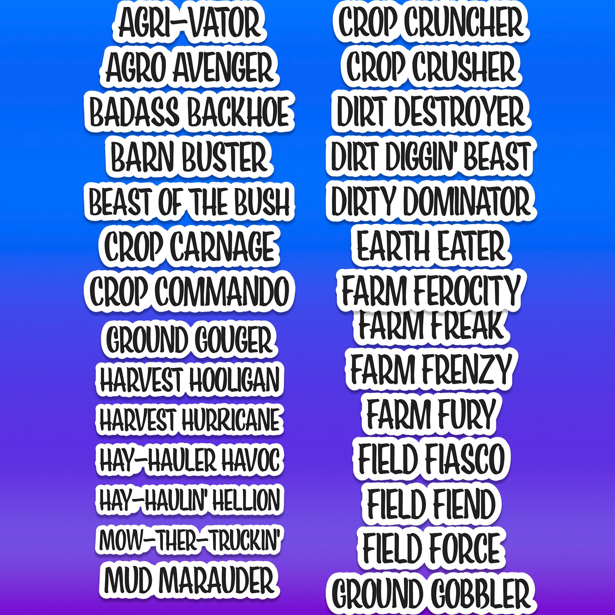 Tractor 50 Sticker Pack Text Stickers Txt Stickers Sticker Sheet ...