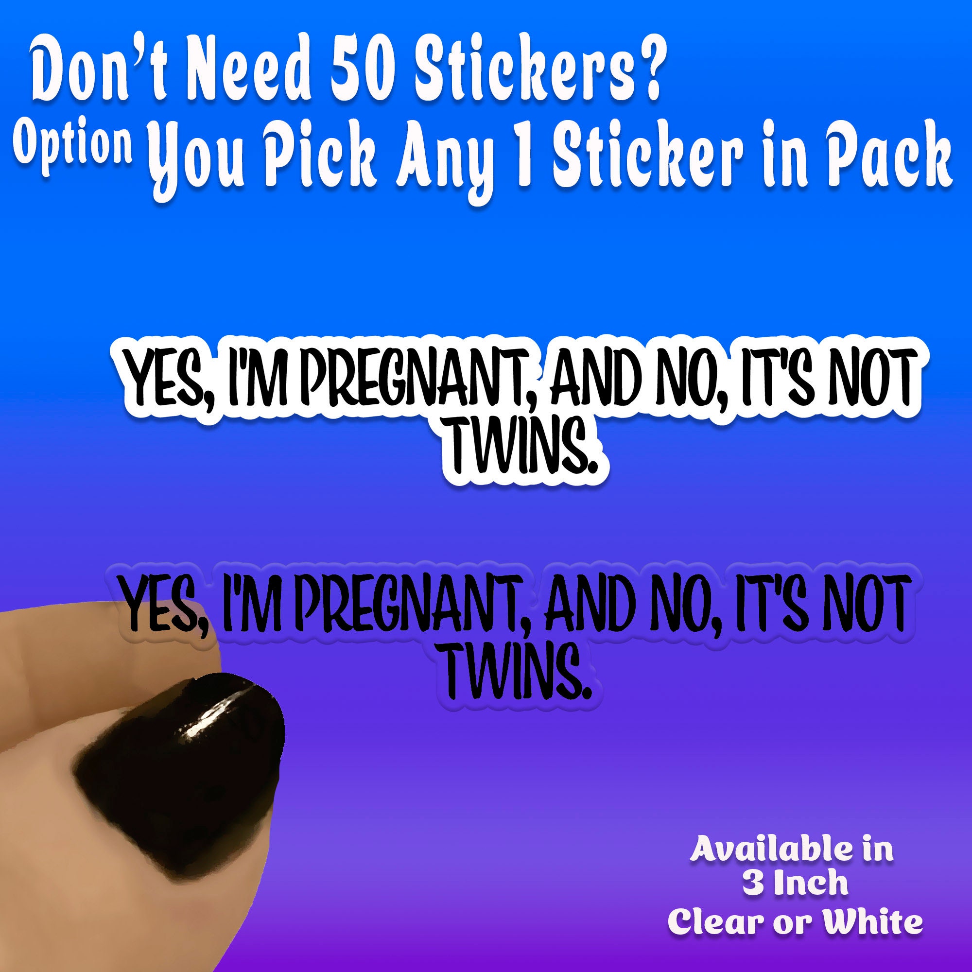 I'm Pregnant I Am Pregnant 50 Sticker Pack Text Stickers Sticker Sheet ...