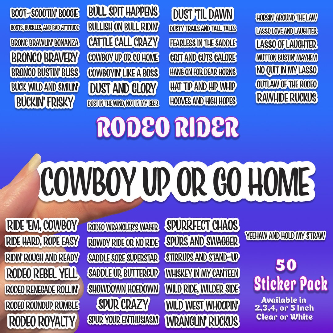 Rodeo Rider 50 Sticker Pack Text Stickers Txt Stickers Sticker Sheet ...