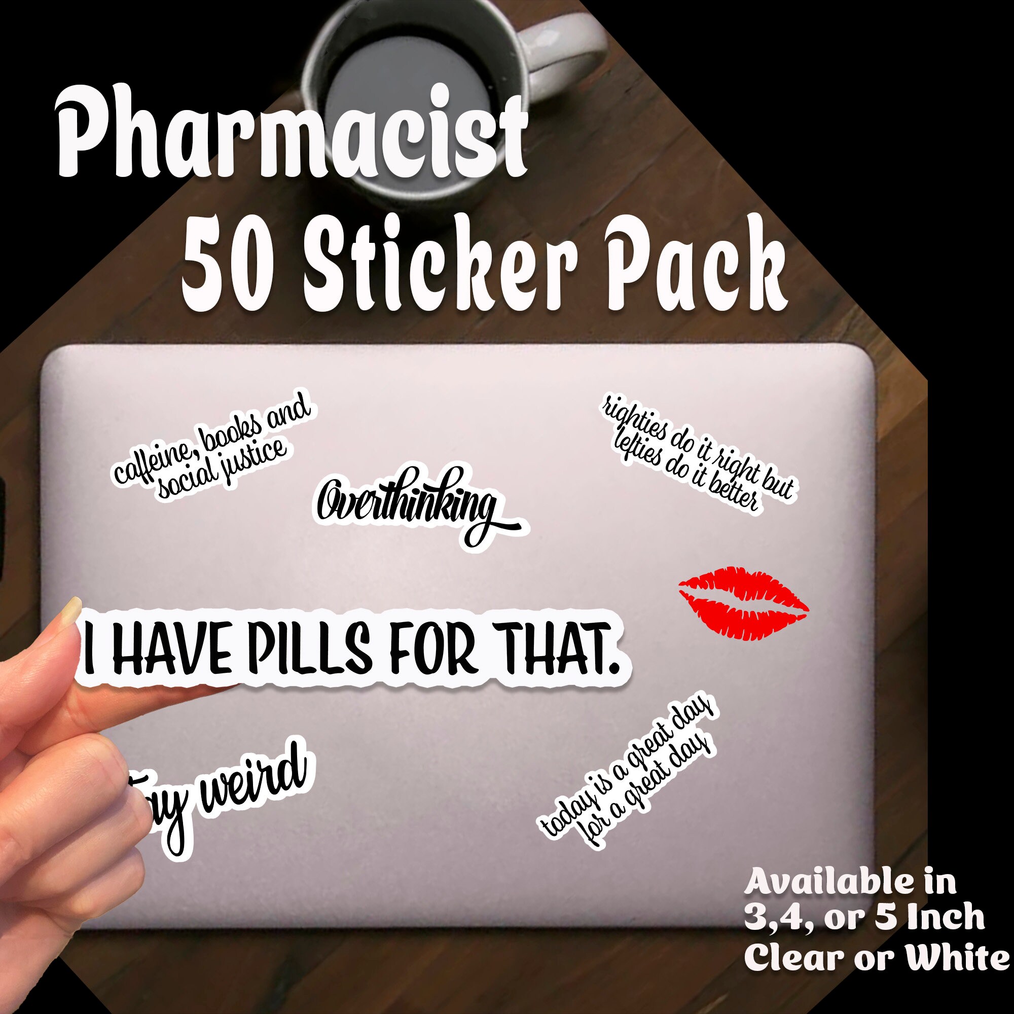 Pharmacist 50 Sticker Pack Decal Funny Stickers for Tumbler, Laptop ...