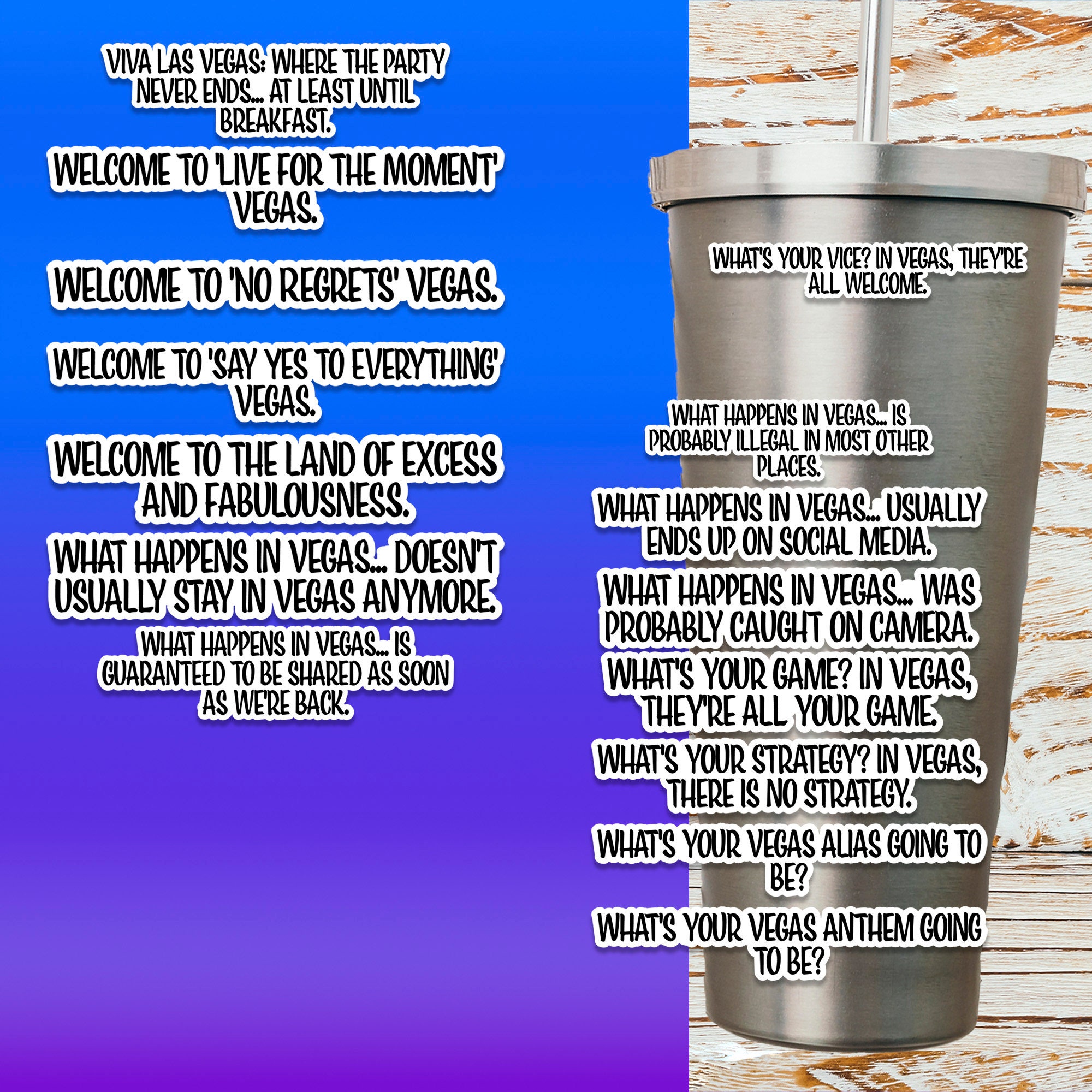 Vegas Trip 50 Sticker Pack Text Stickers Txt Stickers Sticker Sheet ...