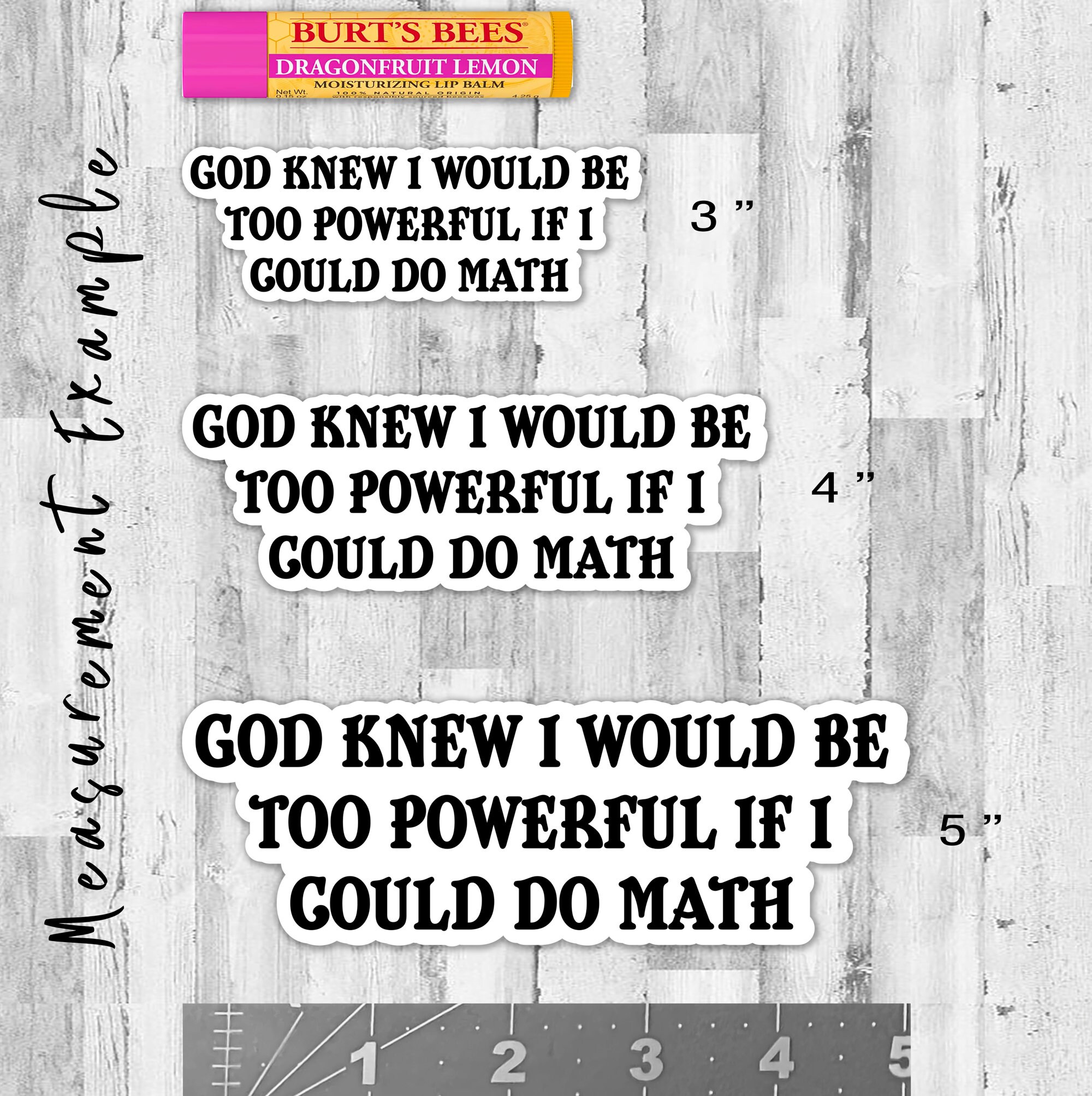 God Knew I Would Be Too Powerful If I Could Do Math Sticker, Funny ...