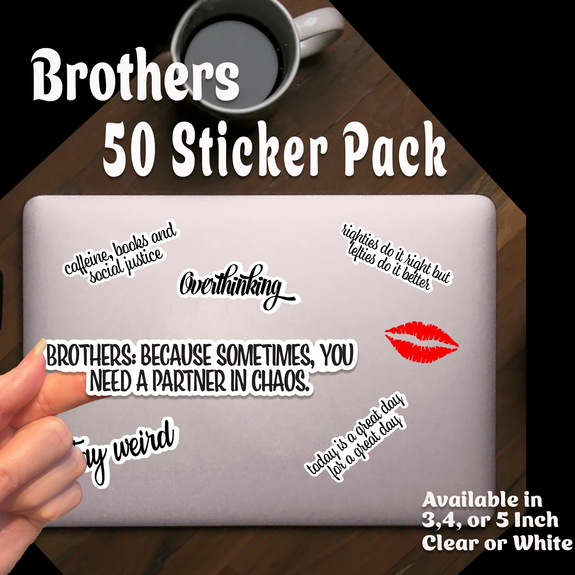 Brothers 50 Sticker Pack Text Stickers Txt Stickers Sticker Sheet ...
