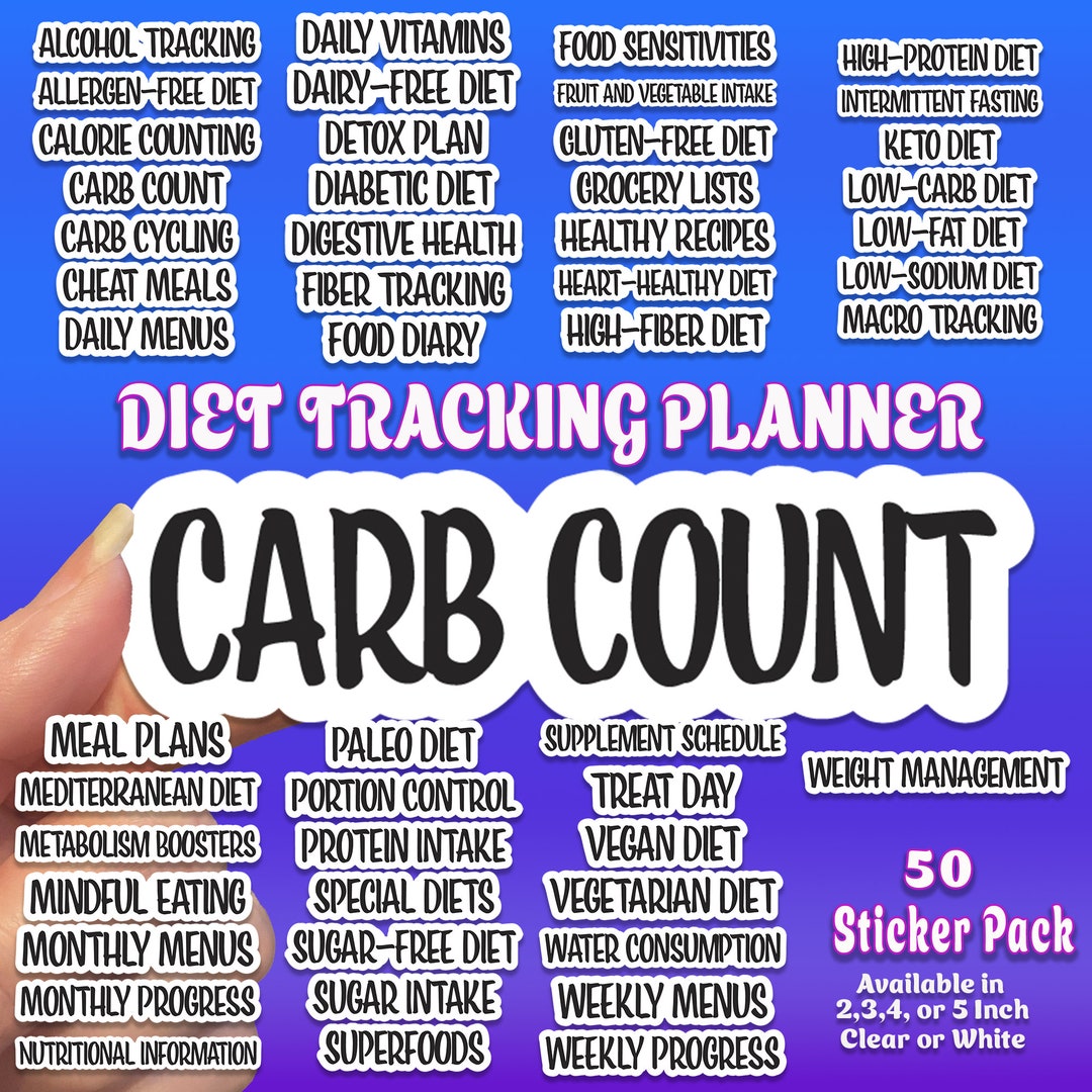 Diet Tracking Organizing Labels 50 Sticker Pack Vision Board Sticker ...