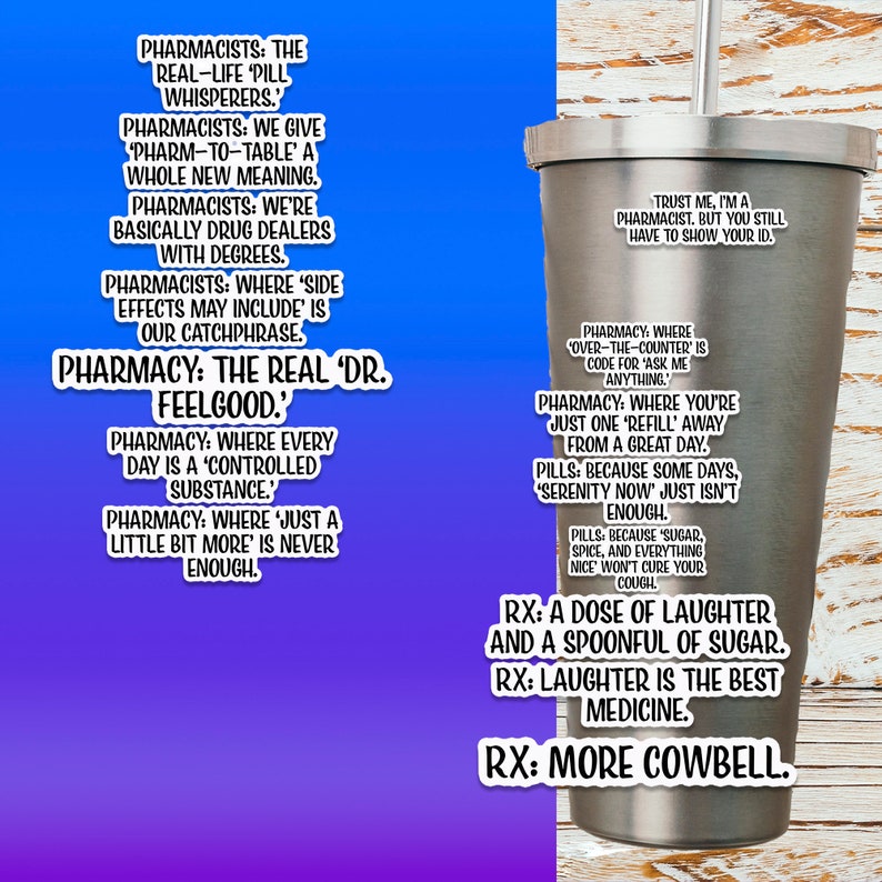 Pharmacist 50 Sticker Pack Decal Funny Stickers for Tumbler, Laptop ...