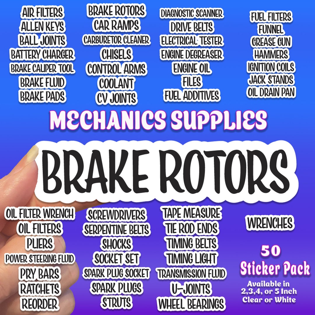 Mechanics Supplies Organizing Labels 50 Sticker Pack Vision Board ...