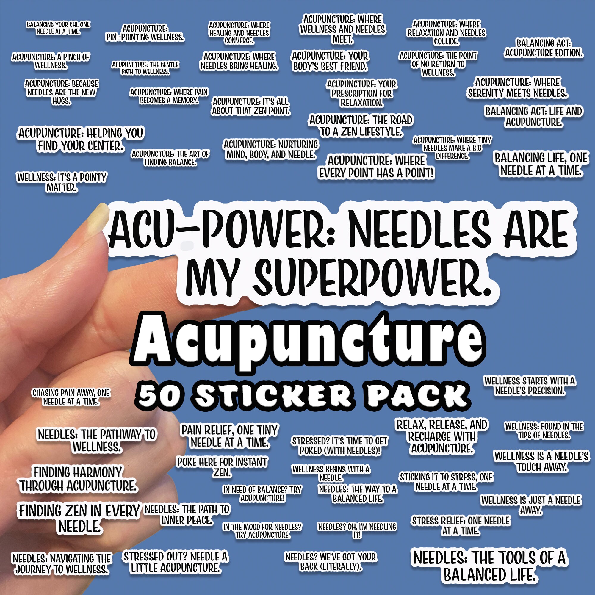 Acupuncture 50 Sticker Pack Decal for Tumbler, Laptop, Water-bottle ...