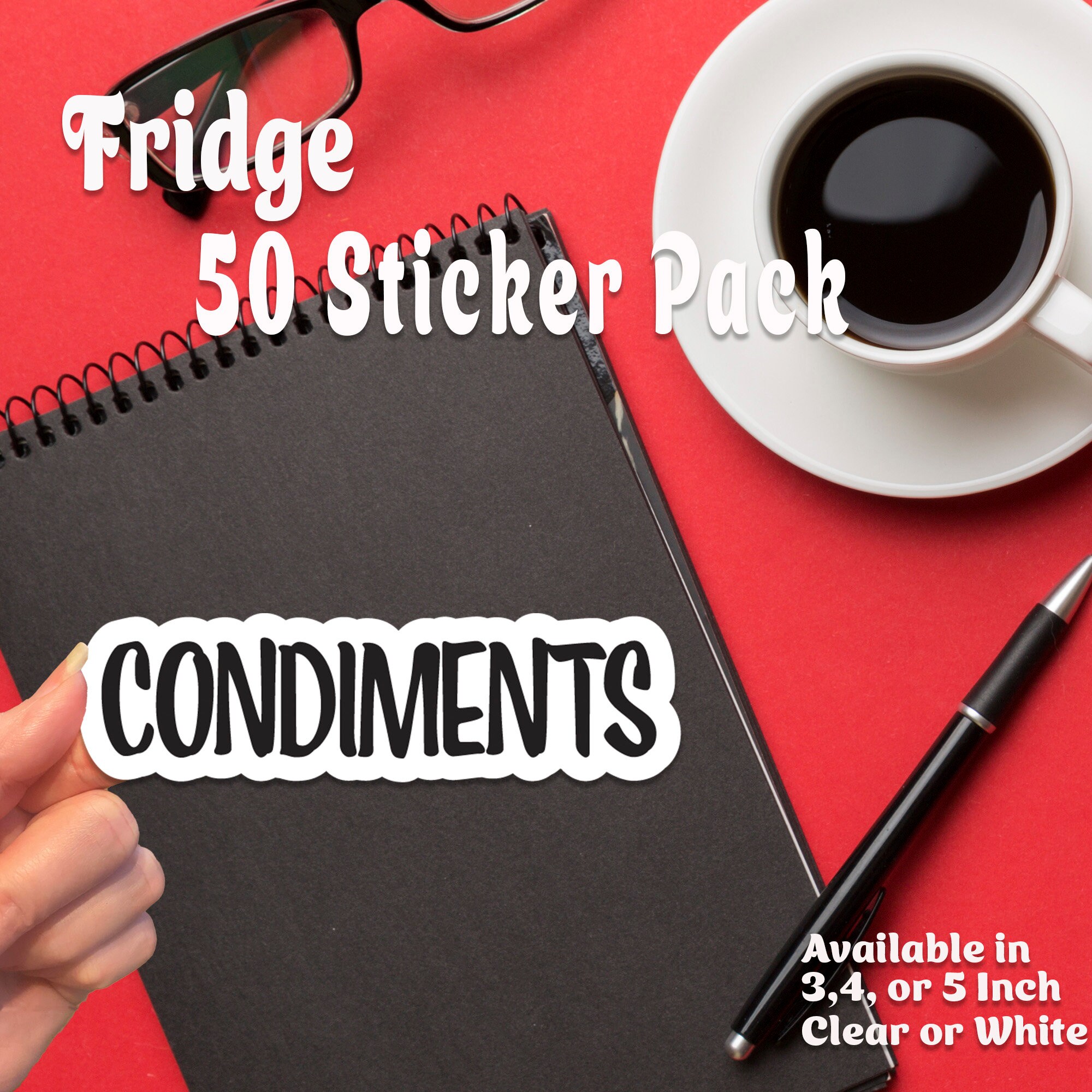 Fridge 50 Sticker Pack Cleaning Stickers Sticker Sheet Text Stickers ...