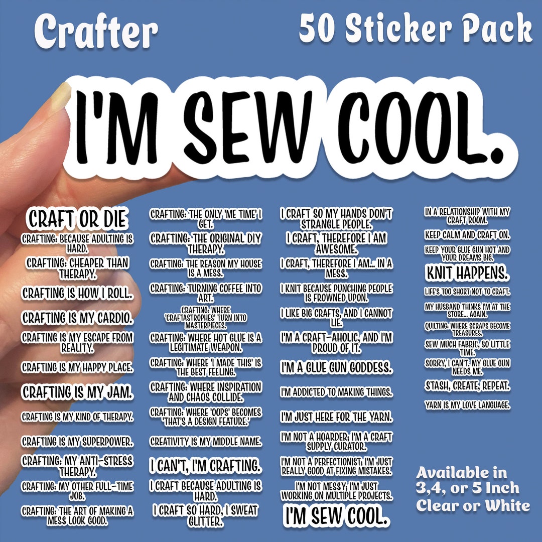 Crafter 50 Sticker Pack Decal for Tumbler Laptop - Etsy