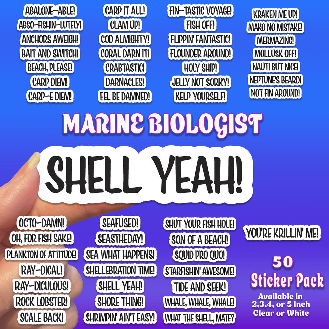 Marine Biologist | Sticker Bundle | Printed Text Sticker | Marine Bio ...