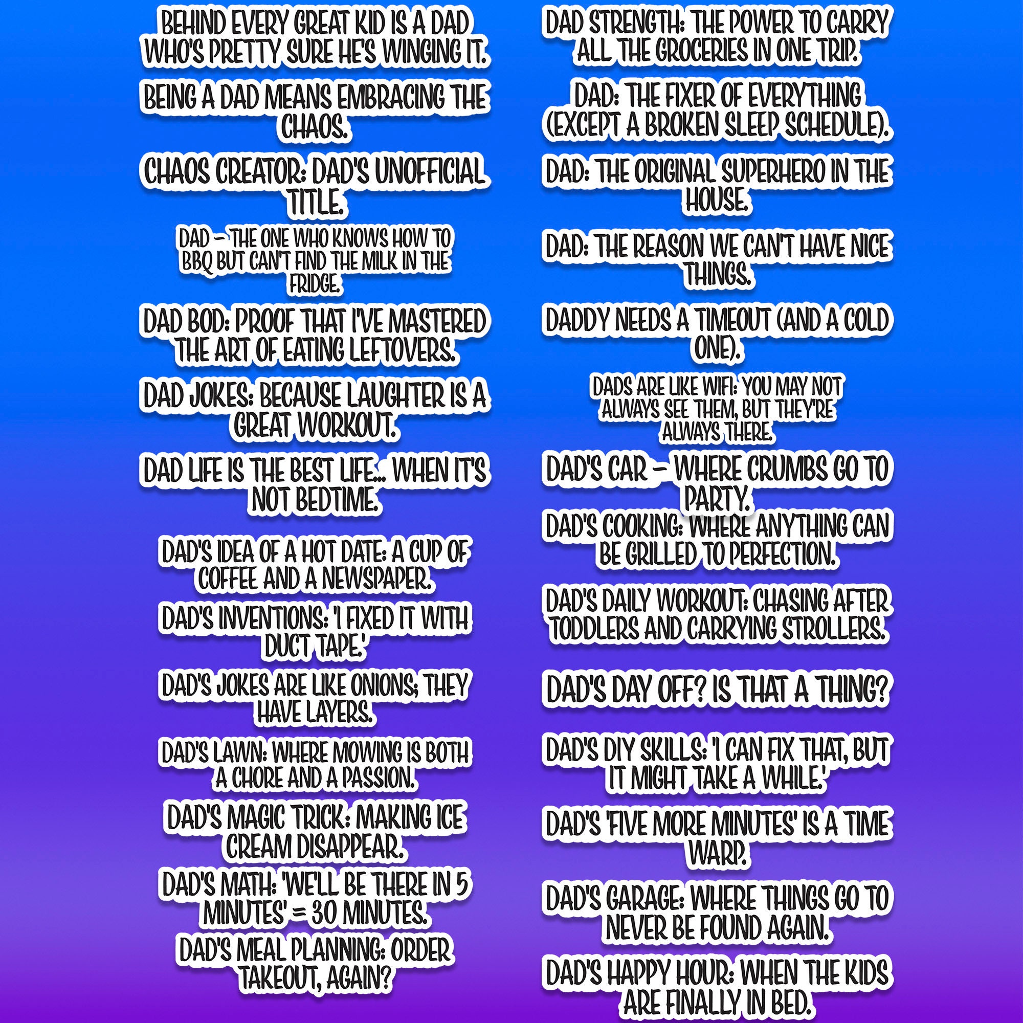 Dad Life 50 Sticker Pack Text Stickers Txt Stickers Sticker Sheet ...