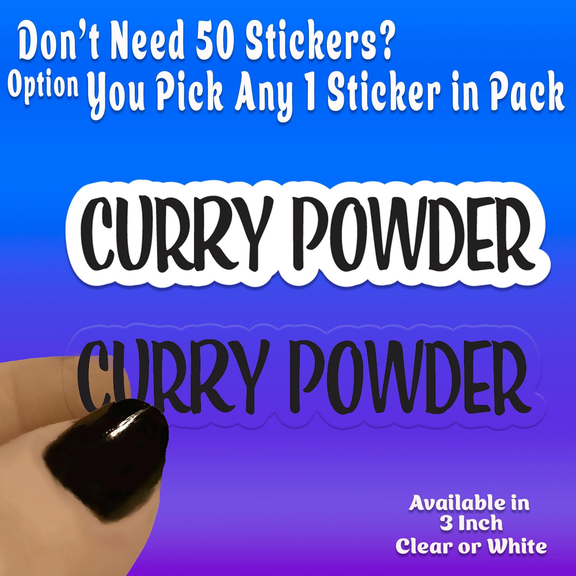 Spice Rack 50 Sticker Pack Sticker Sheets Text Stickers Txt - Etsy