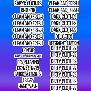 Laundry Room Organizing Labels 50 Sticker Pack Cleaning Organize ...