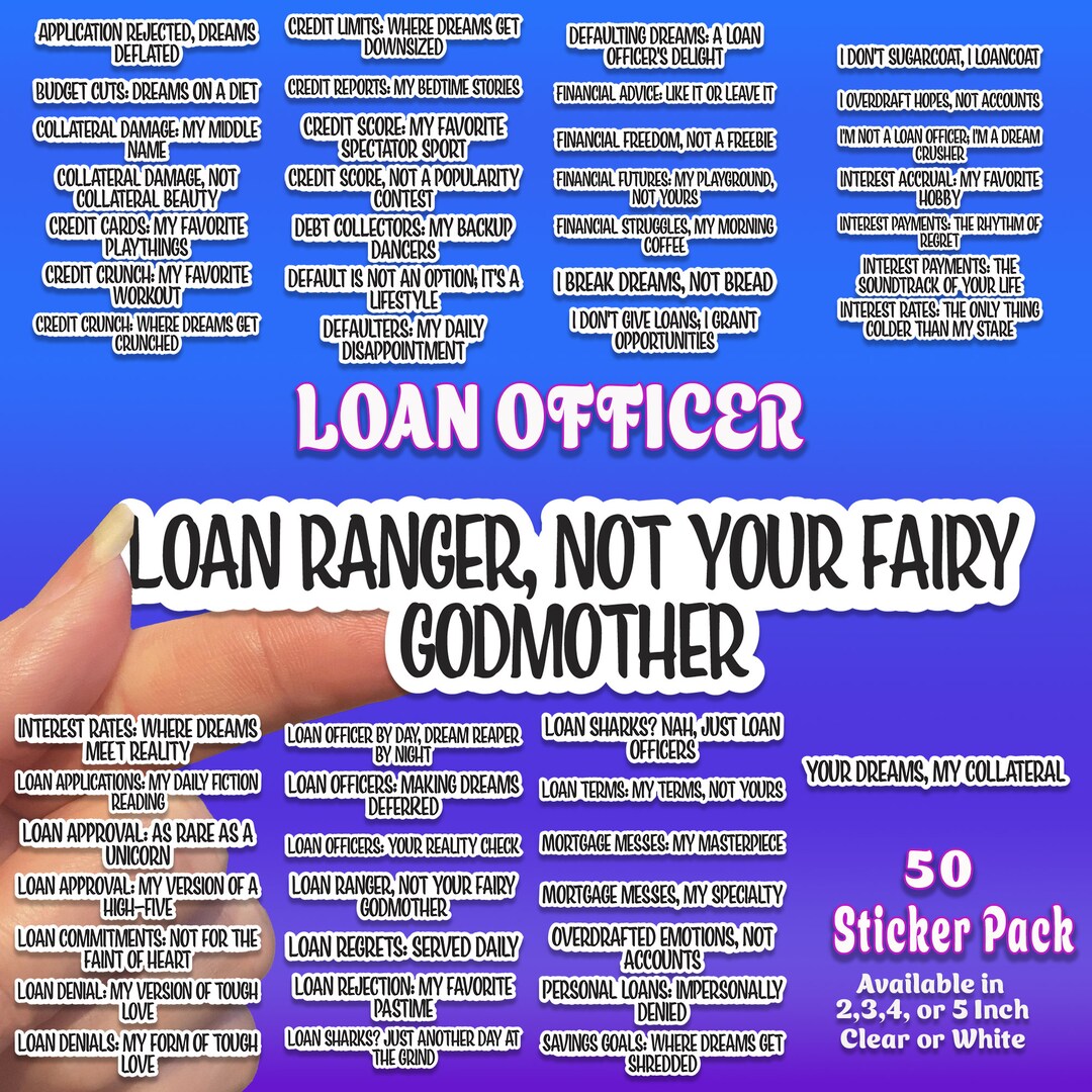 Loan Officer 50 Sticker Pack Text Stickers Txt Stickers Sticker Sheet ...