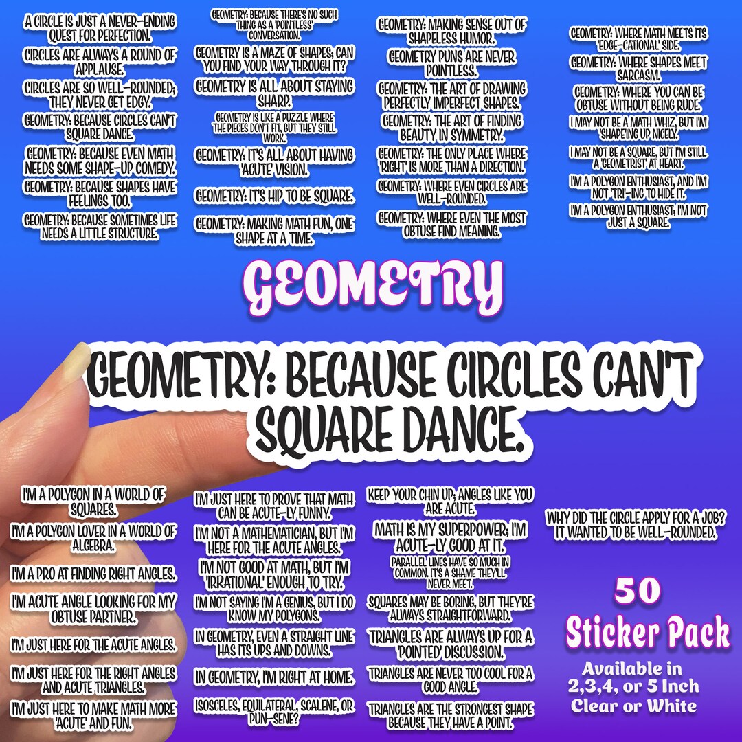 Geometry 50 Sticker Pack Text Stickers Txt Stickers Sticker Sheet ...