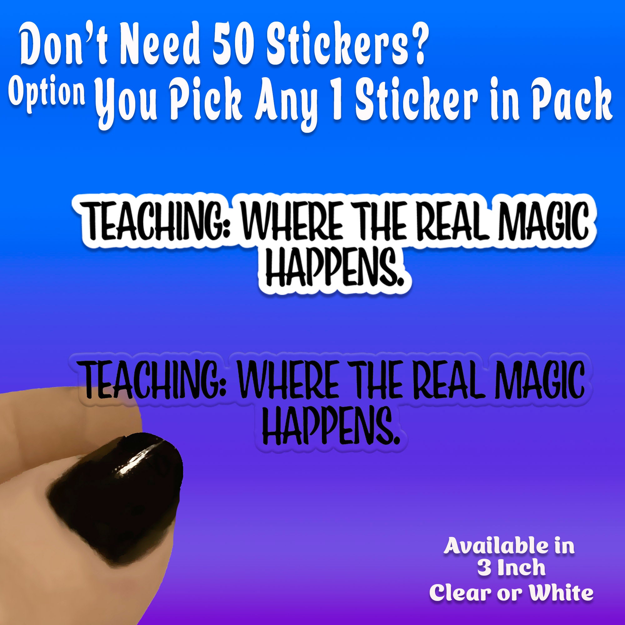 Teacher 50 Sticker Pack Decal for Tumbler, Laptop, Water-bottle, Hydro ...