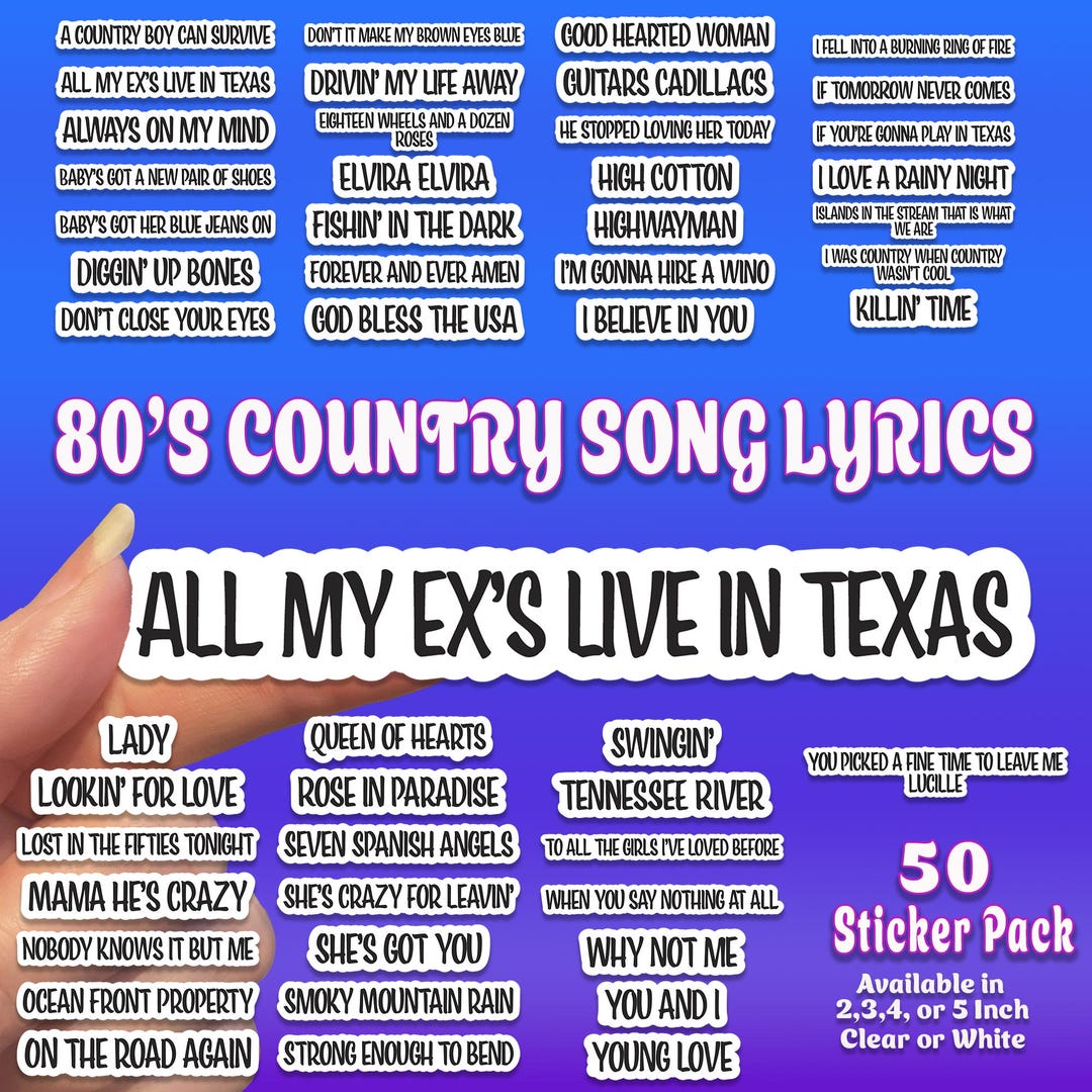 80's Country | Music Lyrics | Country Quotes | Music Stickers | 80s ...