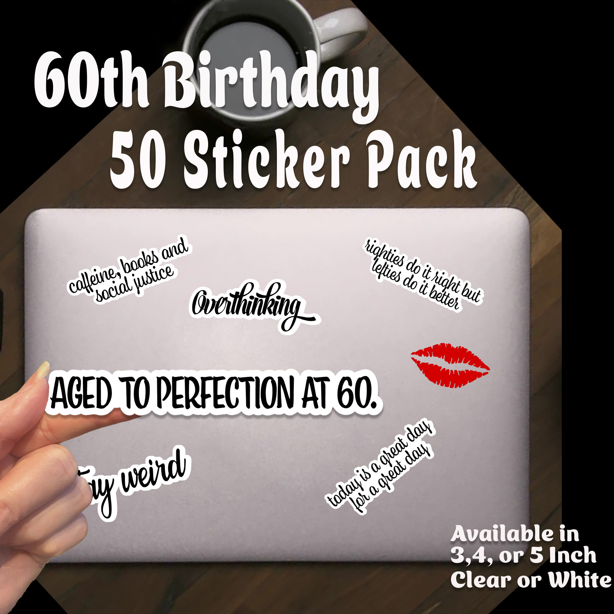 60th Birthday, Humor Stickers, Sticker Sheet, Funny Stickers, Sticker ...