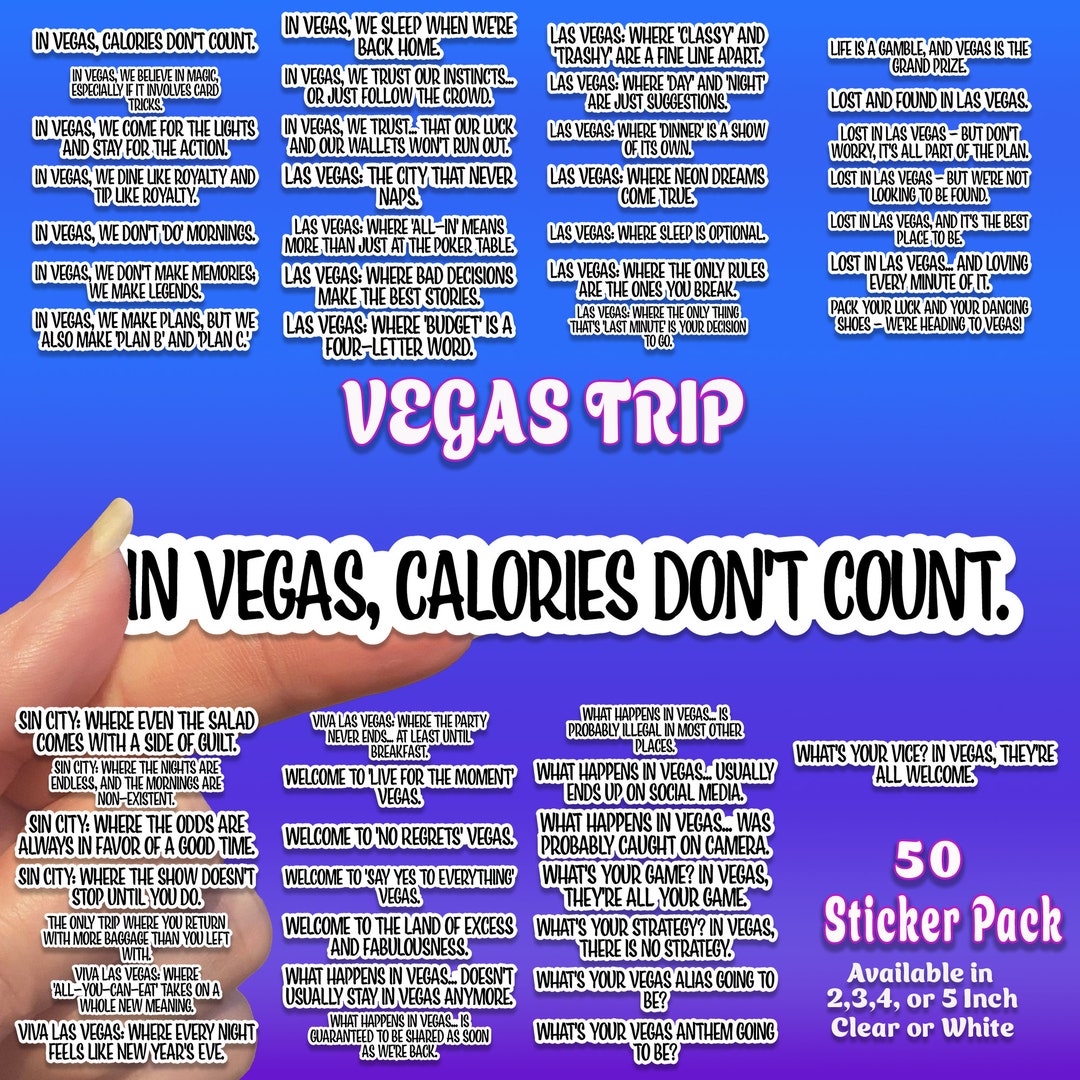 Vegas Trip 50 Sticker Pack Text Stickers Txt Stickers Sticker Sheet ...