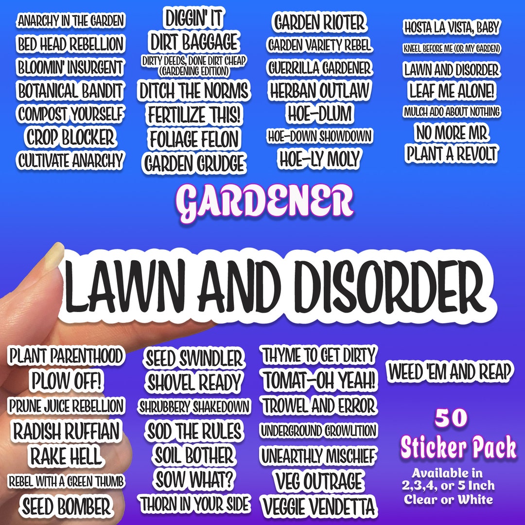 Gardener 50 Sticker Pack Text Stickers Txt Stickers Sticker Sheet ...