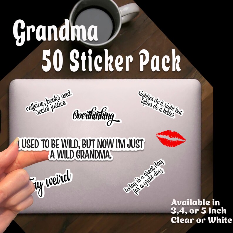 Grandma 50 Sticker Pack Text Stickers Txt Stickers Sticker Sheet ...
