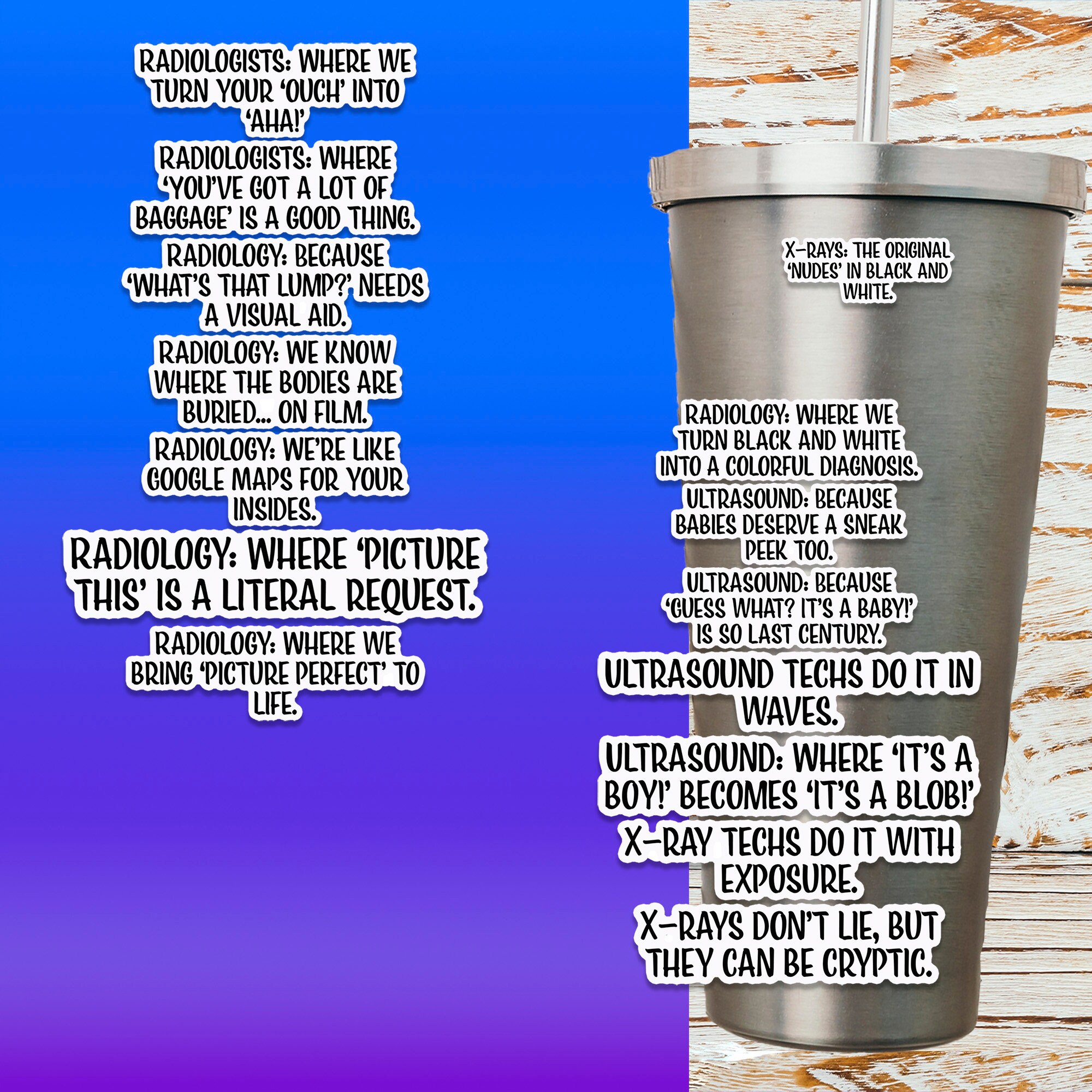 Radiologist X-ray 50 Sticker Pack Decal Funny Stickers for Tumbler ...