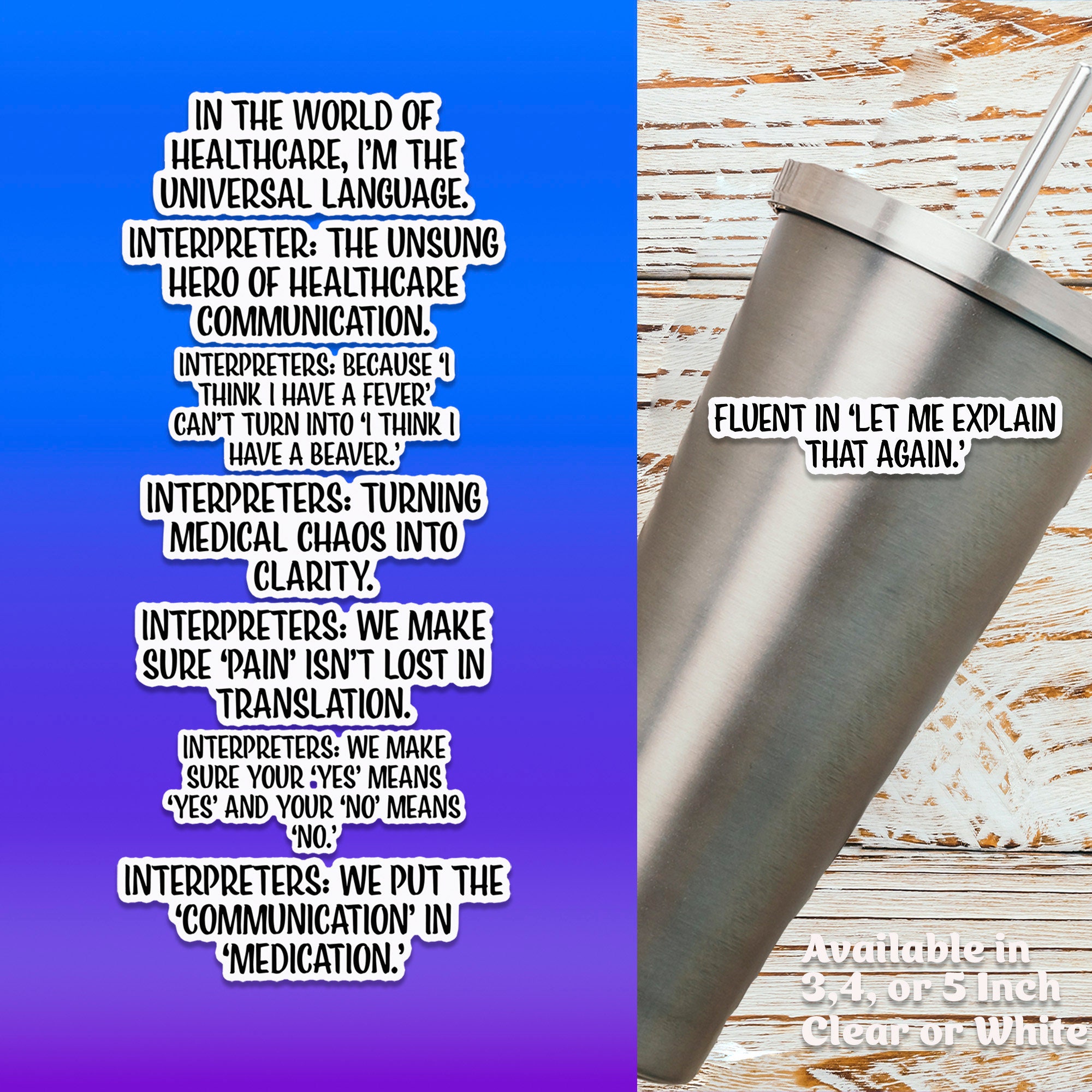 Medical Interpreter 50 Sticker Pack Text Stickers Sticker - Etsy