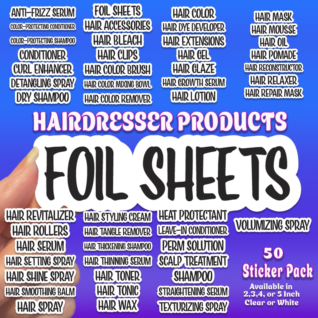 Hairdresser Products Organizing Labels 50 Sticker Pack Vision Board ...