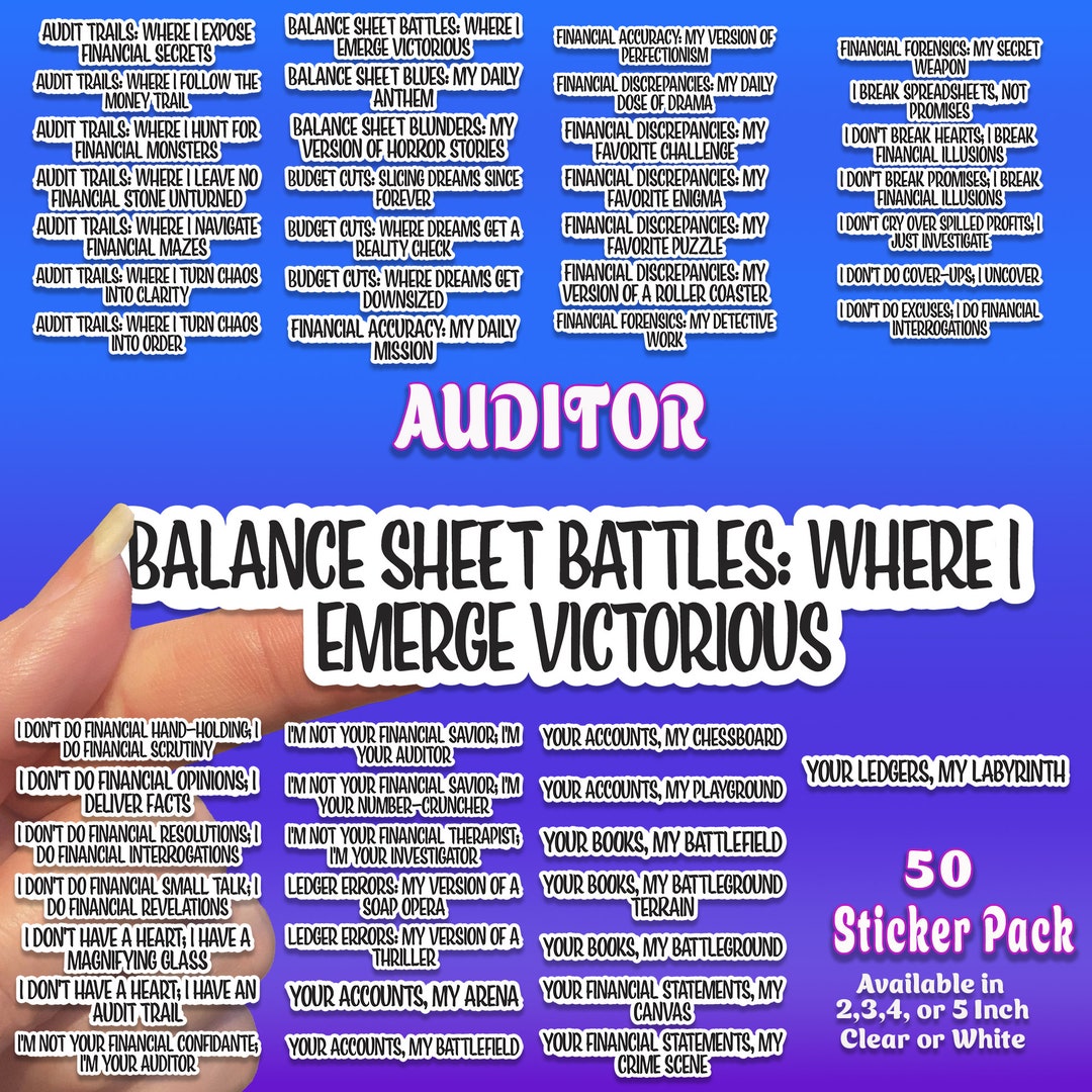Auditor 50 Sticker Pack Text Stickers Txt Stickers Sticker Sheet ...