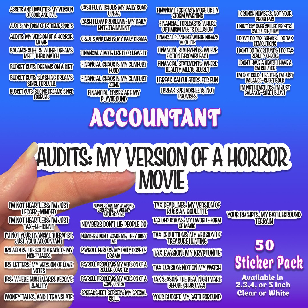 Accountant 50 Sticker Pack Text Stickers Txt Stickers Sticker Sheet ...