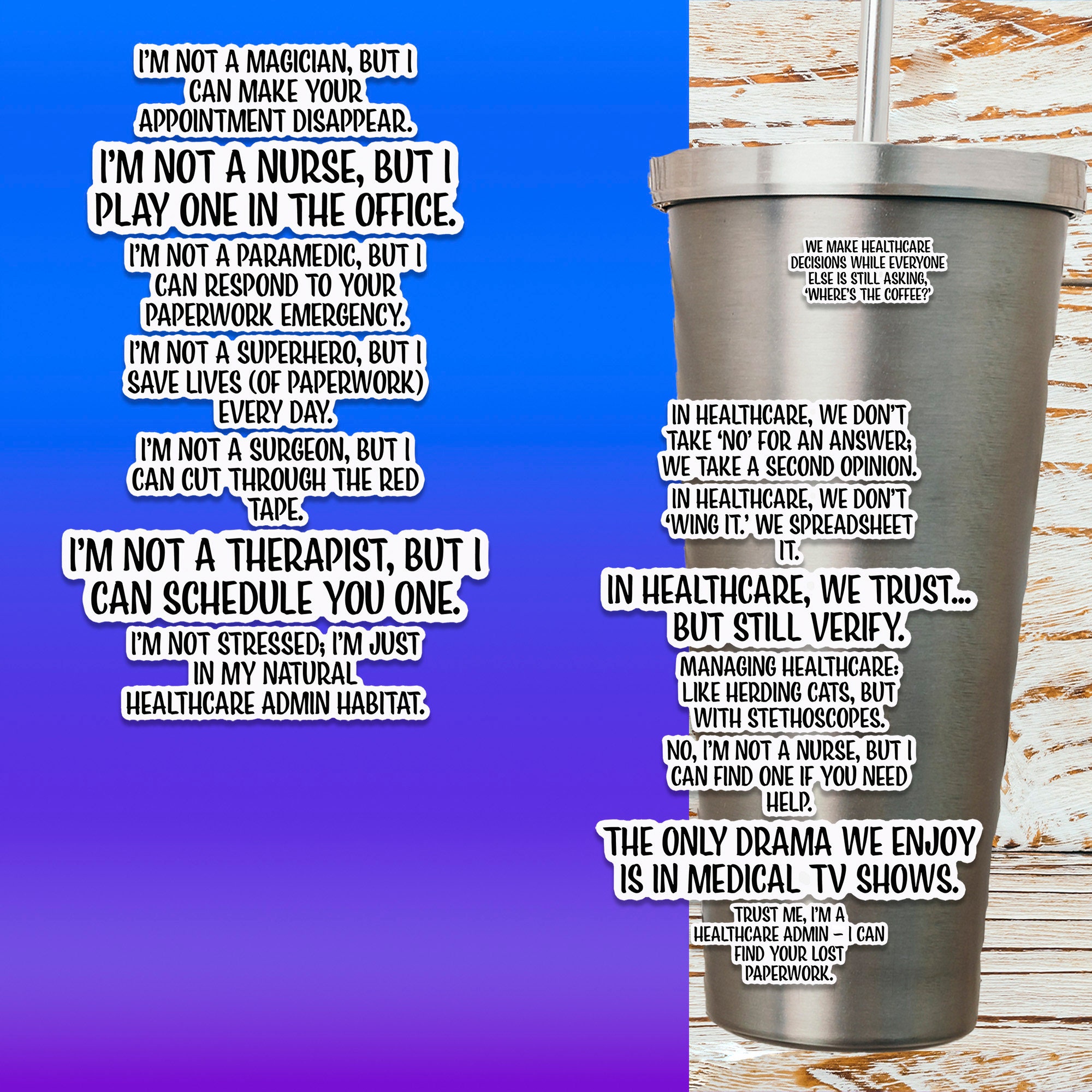 Medical Admin 50 Sticker Pack Decal for Tumbler, Laptop, Water-bottle ...