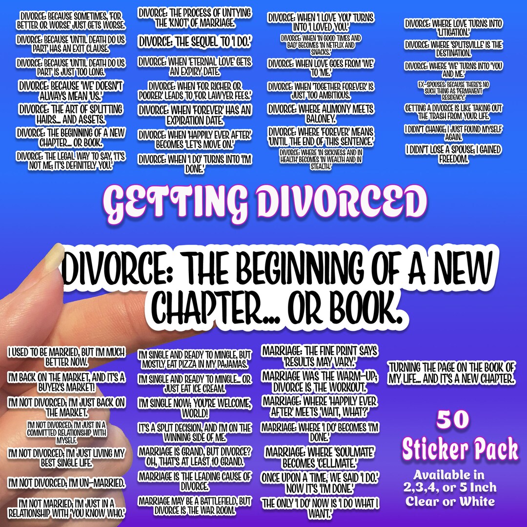 Getting Divorced 50 Sticker Pack Text Stickers Sticker Sheet Txt ...