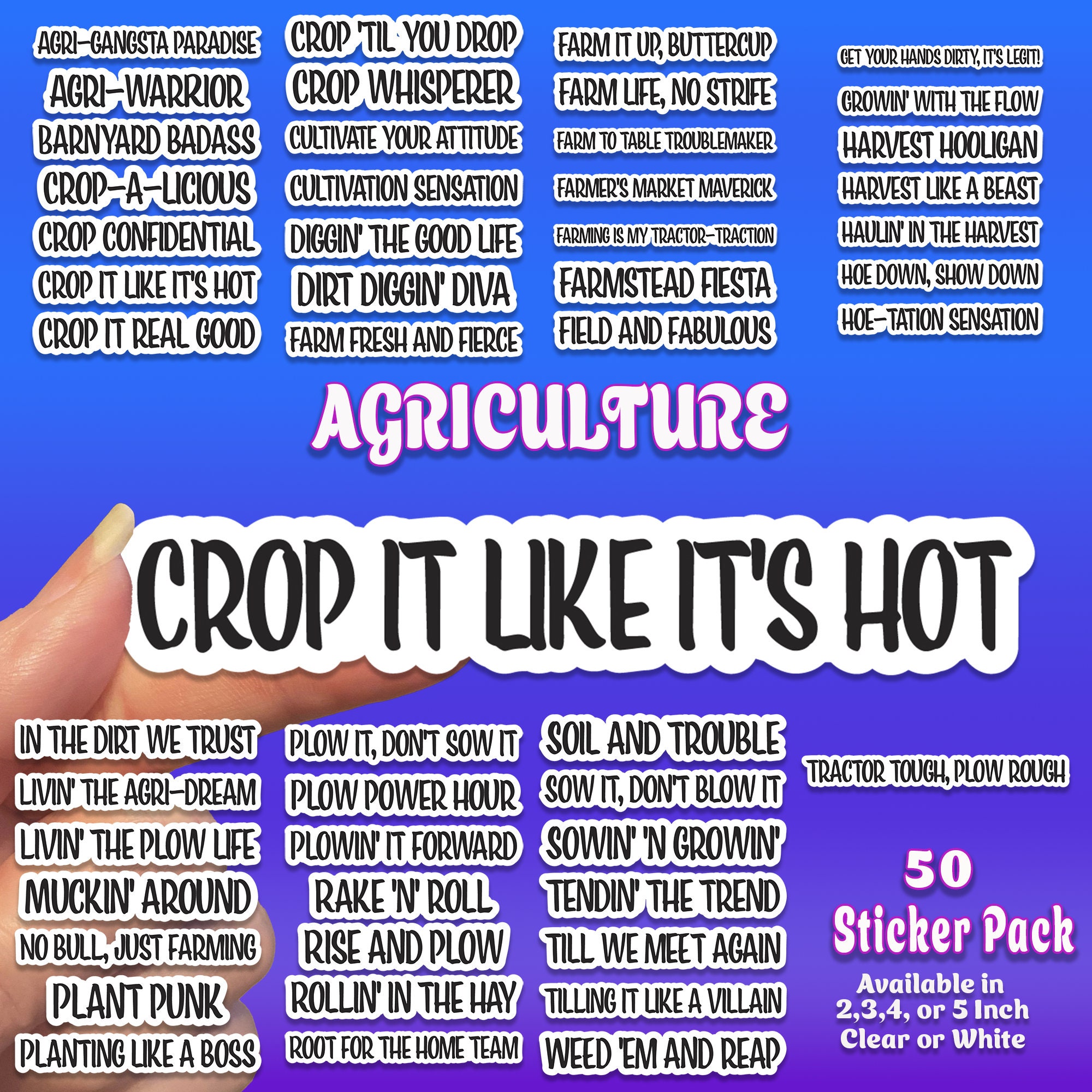 Agriculture 50 Sticker Pack Text Stickers Txt Stickers Sticker Sheet ...