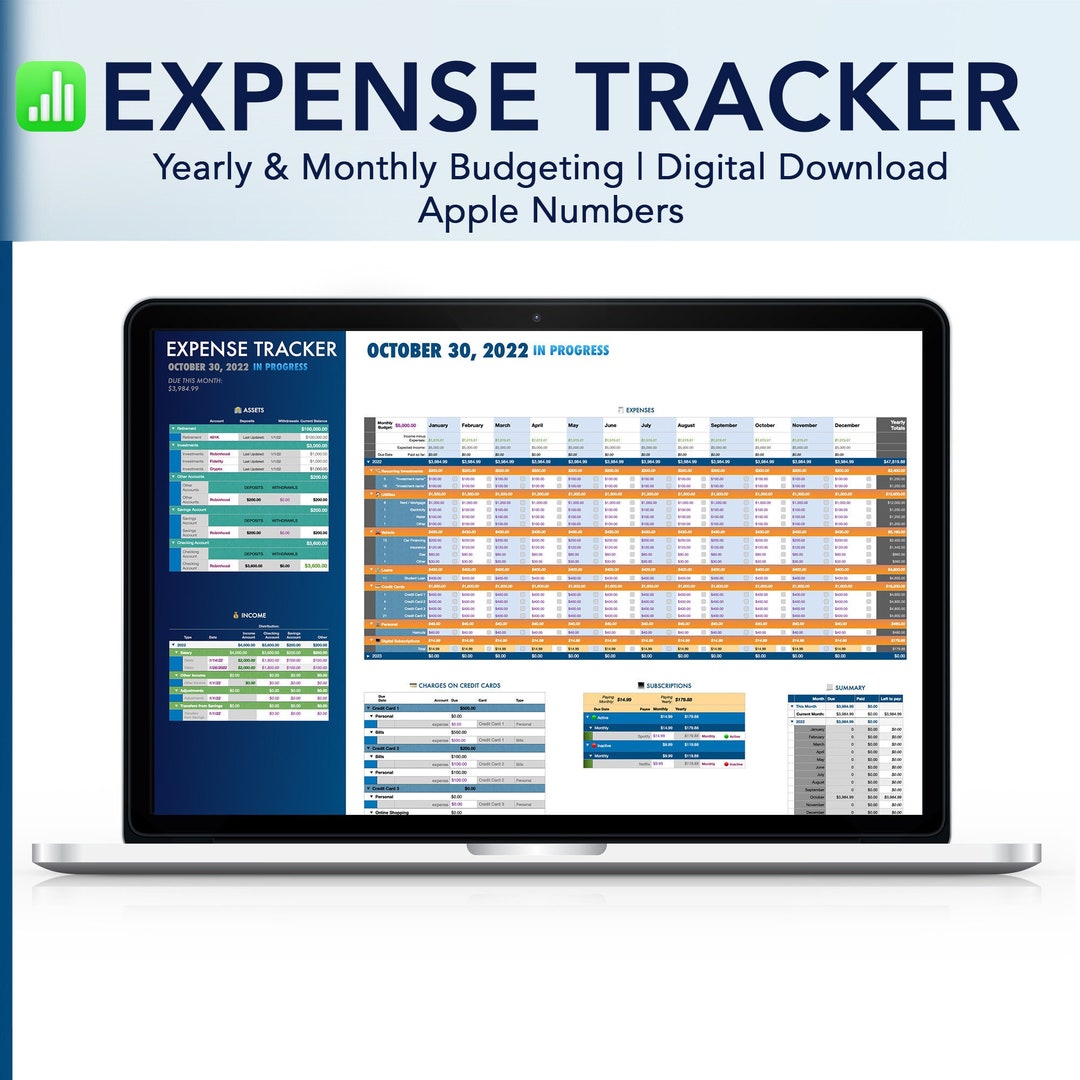 Easy Budget Tracker in Apple Numbers, Income and Expense Tracker, Small ...