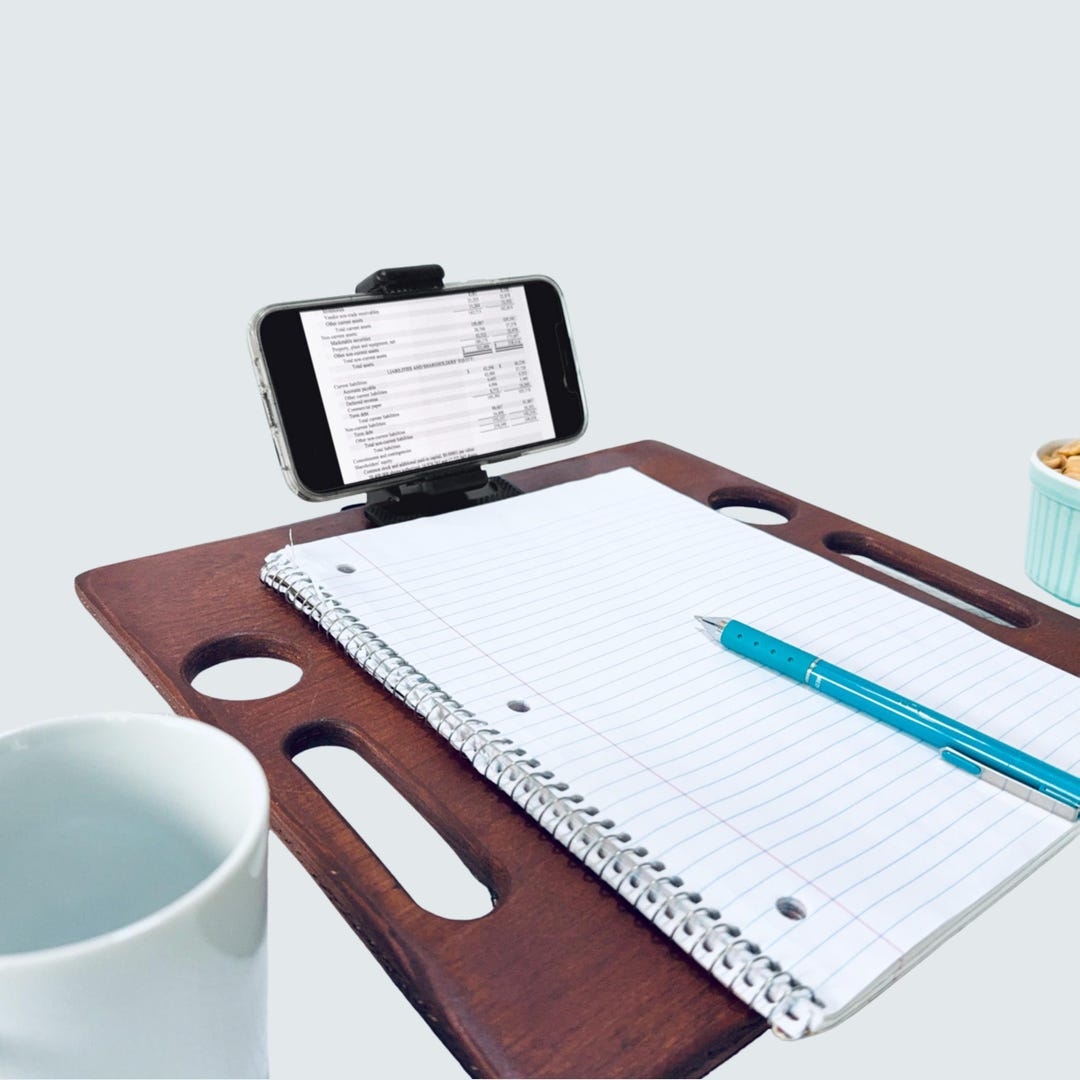 Study Tray / Wooden Note & Clipboard Tray / Portable Desk Organizer ...
