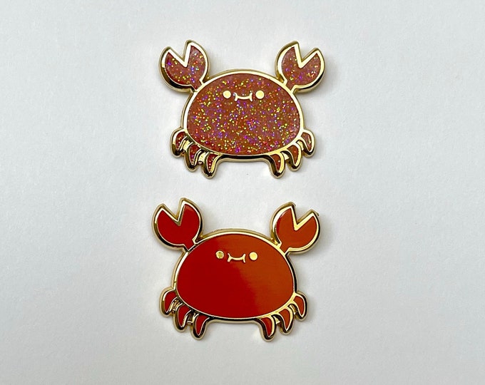 Tiny Crab Enamel Pin - Etsy