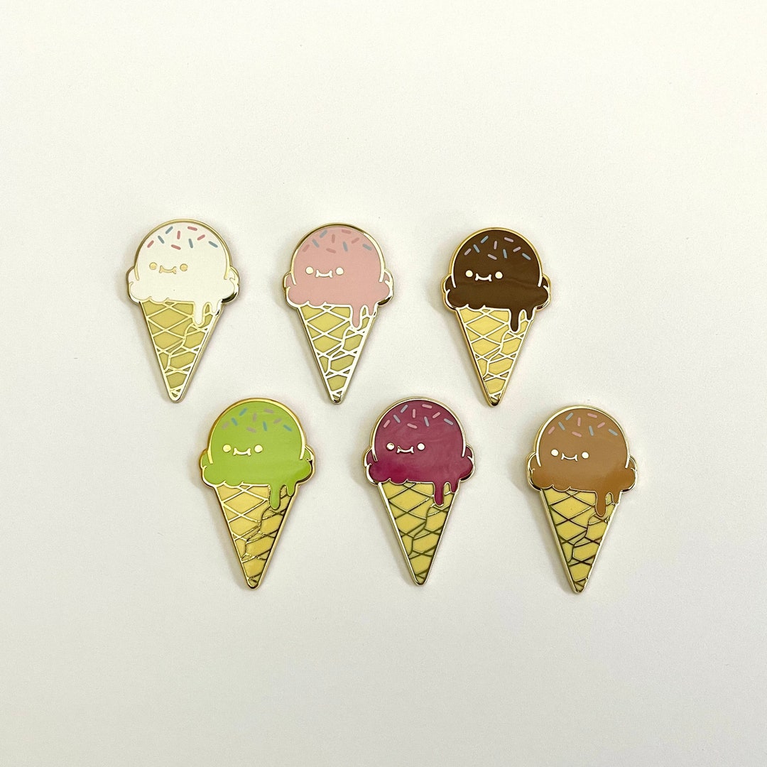 Ice Cream Cone Enamel Pin - Etsy