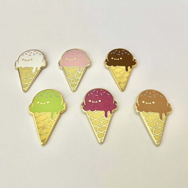 Ice Cream Cone Enamel Pin - Etsy