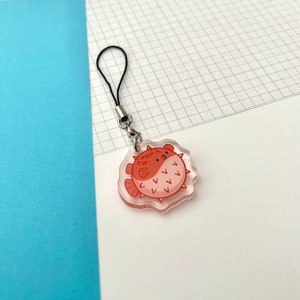 Tiny Puffer Fish Phone Charm - Etsy