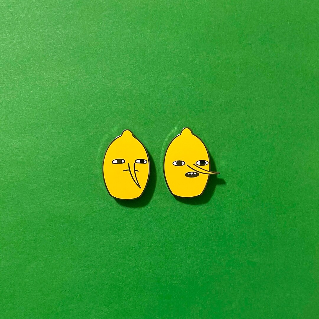 Grumpy Lemon Enamel Pins - Etsy