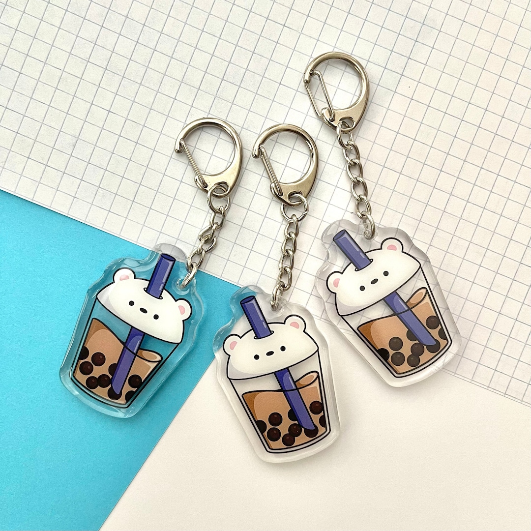 Boba Bear Acrylic Keychain - Etsy