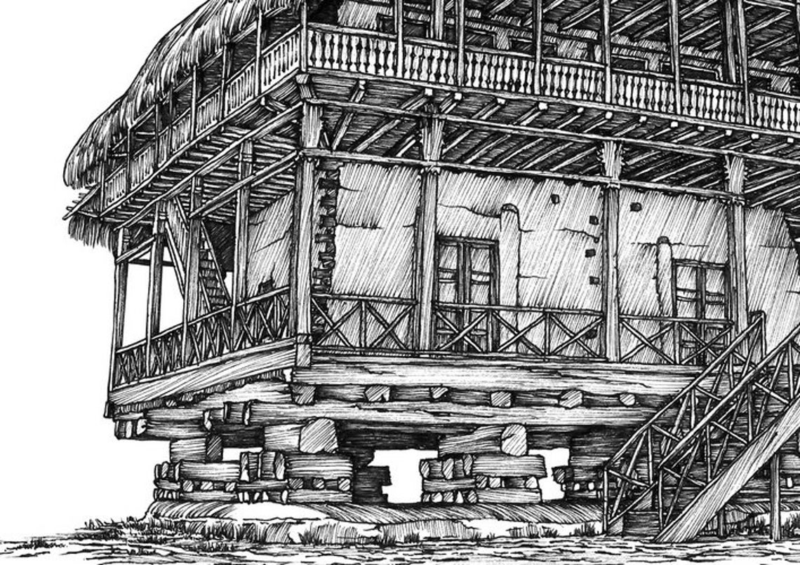 Printable Pen and Ink Drawing Architecture Illustration - Etsy