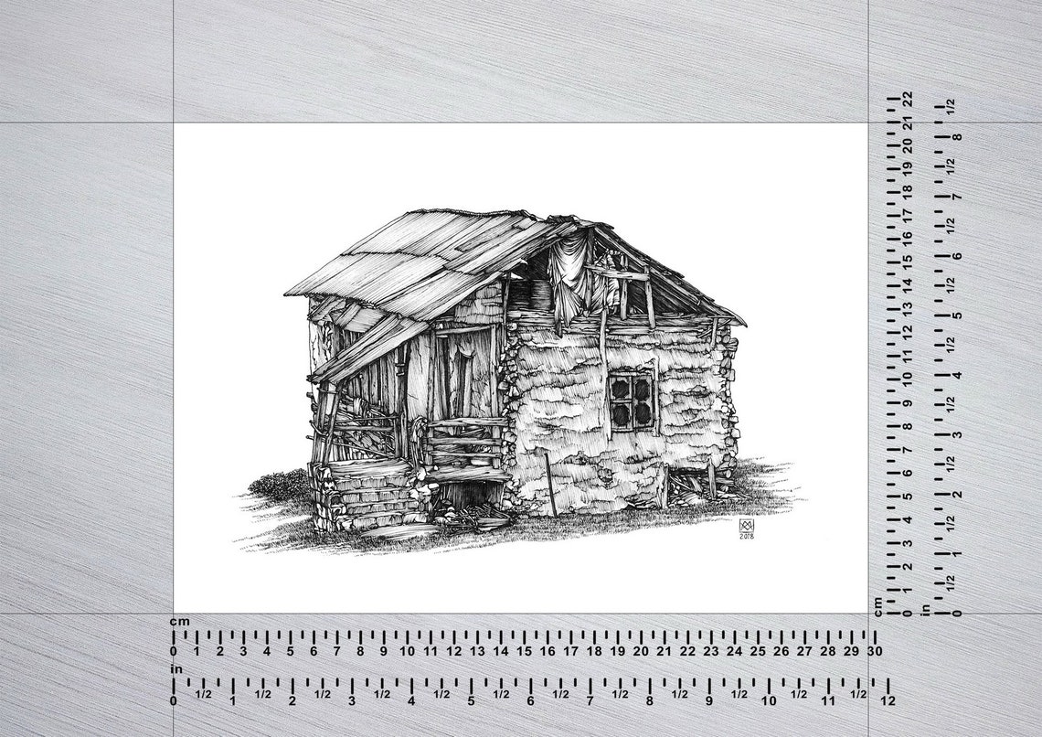 Printable Pen and Ink Drawing Architecture Illustration - Etsy